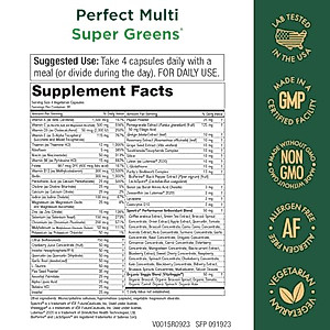 Purity Products Perfect Multi Super Greens Dietary Supplement Health Nutrition, 120 count