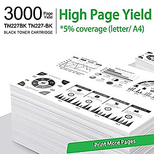 greencycle 4 Pack Compatible Toner Cartridge Replacement for Brother TN227BK TN227M TN227Y TN223C TN-223 use with MFC-L3770CDW MFC-L3750CDW HL-L3290CDW HL-L3270CDW HL-L3210CW MFC-L3710CW Printer