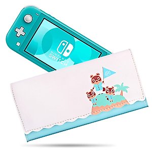 FUNLAB Case Compatible with Switch Lite,Ultra Slim Leather Clutch Case,Cute Carrying Case with Game Card Holder