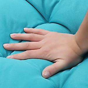 Blytieor Outdoor 3 Piece Wicker Chair Cushion Set, 1 Loveseat Wicker Settee Cushion & 2 U-Shape Cushion for Patio Bench All Weather