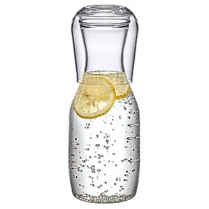 Amazing Abby - Aurora - Acrylic Bedside Carafe Set, Plastic Water Carafe with Dual-Use Tumbler/Lid, Easy-Access for the Night, Shatter-Proof, BPA-Free, Great for Bedroom, Bathroom, Kitchen, and More