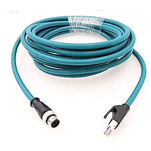 ZBLZGP M12 4 Position D-Coded Male to RJ45 Cat5e Ethernet Waterproof Cable Industrial Field-wireable Machinery Sensor Camera (2M)