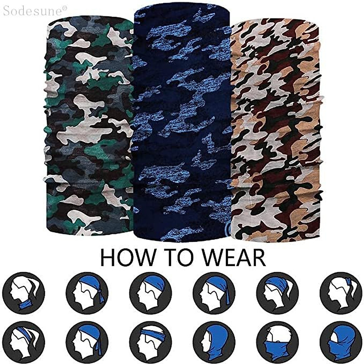 Sodesune 1/3/6/10/30/100 pieces Neck Gaiters Scarf Face Masks Breathable Cover Balaclava & Bandana Headband Protect for Men Women (30 pieces vibrant style Neck Gaiters)