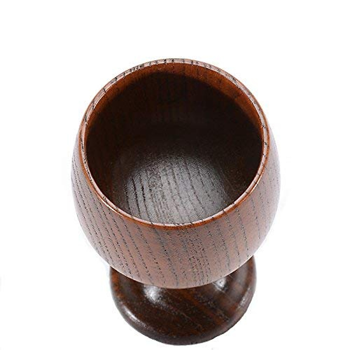 Vintage Jujube Wooden Wine Goblet Drinking Cup Water Cup Kitchen Accessories, 5.3 oz(150ml), Pack of 2 (B)