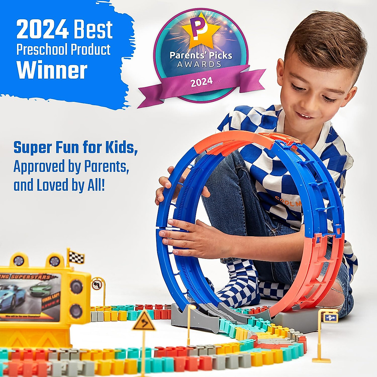 JITTERYGIT Race Track Glow in The Dark Magic Toy Set, Kids Light Up Flexible Car Tracks - Best Birthday Gift for Boys Girls and Toddlers 3 4 5 6 7 8 Year Old