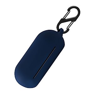 Geiomoo Silicone Carrying Case Compatible with Sony WF-C500, Portable Scratch Shock Resistant Cover with Carabiner (Navy Blue)
