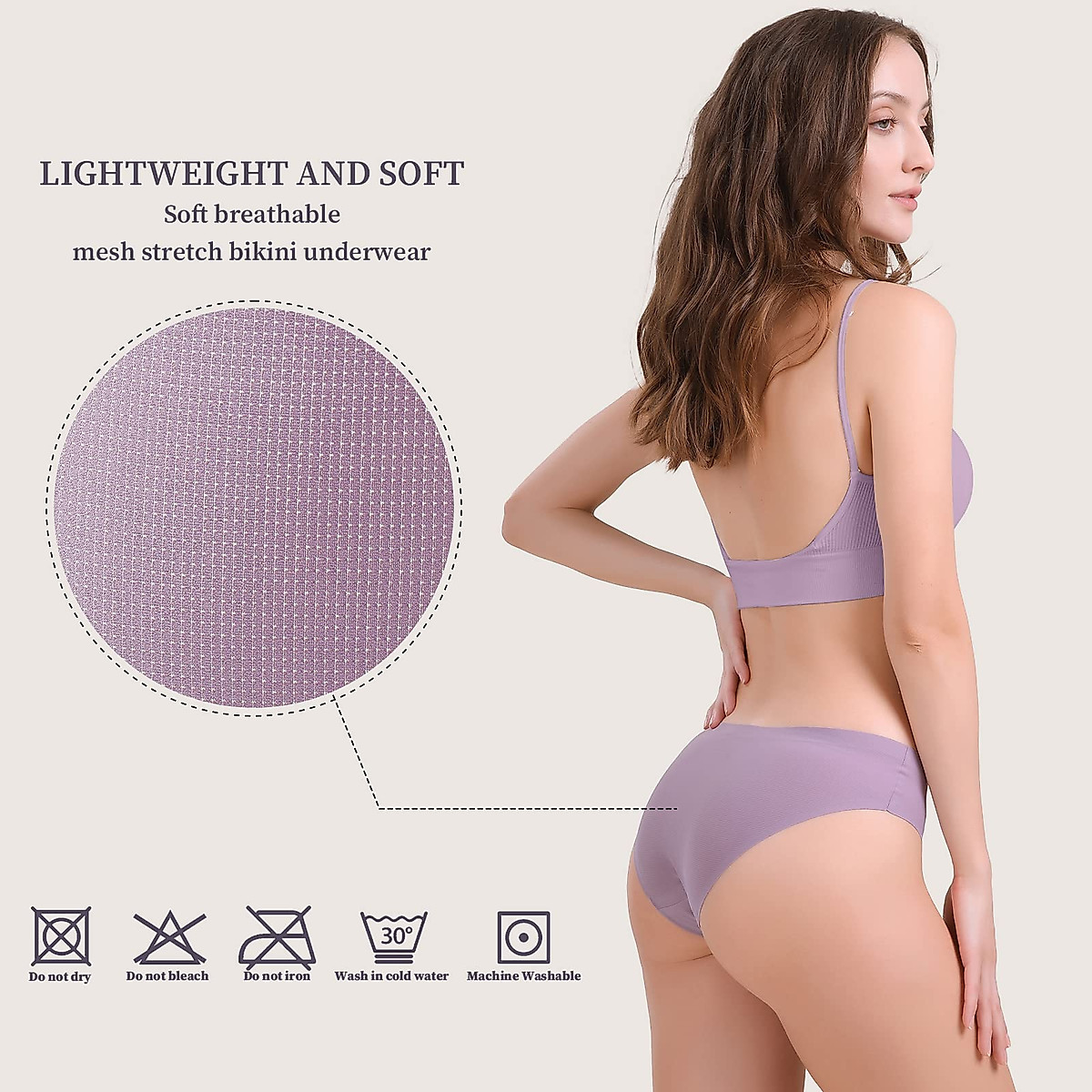 LEVAO 10 Pack Seamless Underwear for Women No Show Cheeky Bikini Panties Breathable Silk Touch Brief S-XL