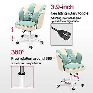 Office Chair Cute Petal Desk Chair, Modern Fabric Home Butterfly Chairs Height Adjustable Makeup Computer