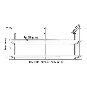 NERDOH Ceiling Shelf Brackets 2 Layer,Hanging Wooden Ceiling Shelf Wine Rack,Storage Rack and Shelves for Bars/Restaurants/Kitchens Storage,6 Sizes