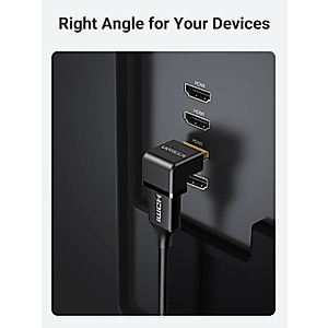 UGREEN 2 Pack HDMI Adapter Right Angle 90 Degree Gold Plated HDMI Male to Female Connector Supports 3D 4K HDMI Extender for TV Stick Roku Stick Chromecast Xbox PS4 PS3 Nintendo Switch