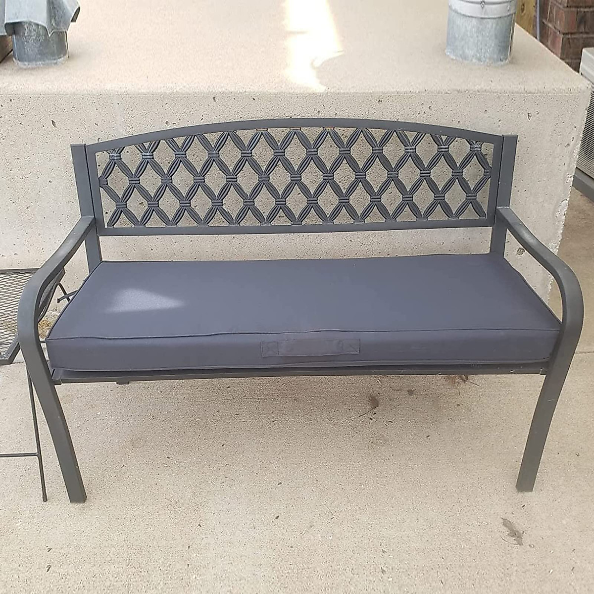 Faible Poisson Outdoor Bench Cushion and Replacement Cover, 36 x 18 Inch Waterproof Porch Swing Cushions with Handle and Anti-Slip Straps for Garden Patio Furniture