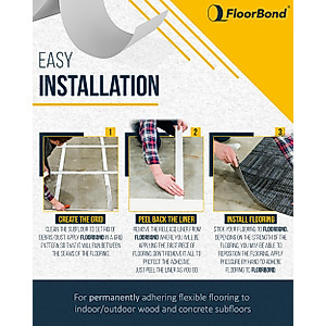 FloorBond Double-Sided Tape for Installing Flexible Flooring (Vinyl, Carpet, Gym Flooring, Artificial Grass)
