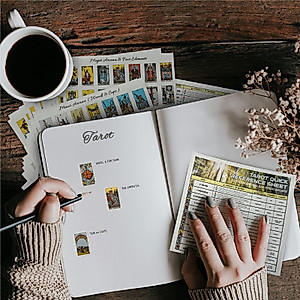 Joyppy Mini Tarot Stickers for Journaling - 1008 PCS Tarot Card Stickers Based on Rider Waite Tarot Deck - 1.25" x 0.78" - Clear Printing & Glossy Finish – 4 Tarot Cheat Sheets Included