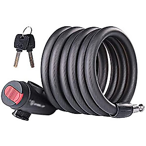 VIGAT Bicycle Lock, 120/180Cm, with Key Cable Lock, Suitable for Bicycle Tricycle Scooter Lock, Anti-Theft Mountain Bike Lock(Size:120cm)