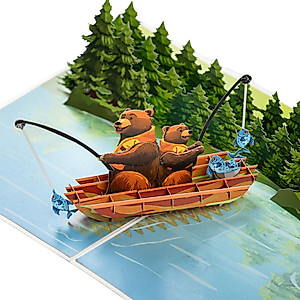 Rykamia Fishing Card, Blank Bear Fishing Card, Fishing Fathers Day Card, Fishing Birthday Card For Men, Fishing Graduation Card, Fishing Greetings Card