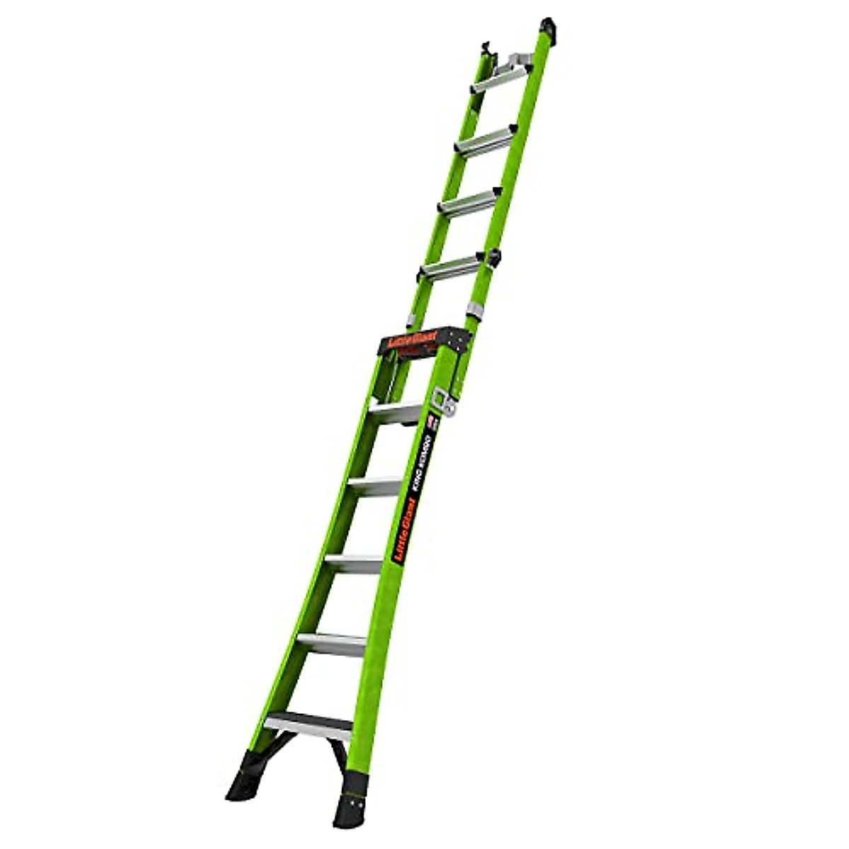 Little Giant Ladders, King Kombo 2.0 XT, Industrial, M6, 6 Ft. A Frame, 10 Ft. Extension, Fiberglass, Type 1AA, 375 lbs Weight Rating, (13936-071), Hi-viz Green