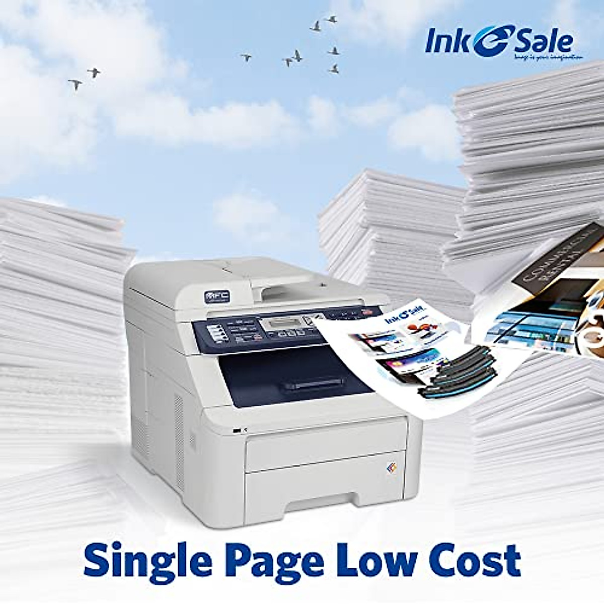 Ink E-Sale Compatible Toner Cartridge Replacement for Brother TN210 (KCMY, 4-Pack), for use with Brother HL-3040CN HL-3045CN HL-3070CW HL-3075CW MFC-9010CN MFC-9120CN MFC-9125CN MFC-9320CW Printer