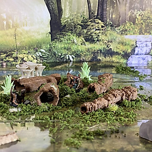 Extruded Gaming Hollow Oak Logs with Giant Fungus