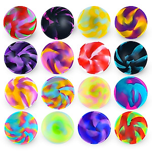 Coopay 16 Pieces Mini Silicone Pinch Bowls Multicolor Heat Resistant Snack Bowls Prep and Serve Bowls, Unbreakable, Flexible, 1.75 Oz (Stripe Colors)