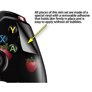 WraptorSkinz Decal Style Vinyl Skin Wrap compatible with XBOX One Original Wireless Controller Strawberries on Black - (CONTROLLER NOT INCLUDED)