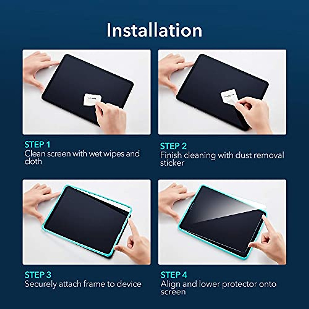 ESR Screen Protector for iPad Pro 11 Inch (2022/2021/2020, 4th Gen/3rd Gen/2nd Gen) with Camera Lens Protector, Tempered-Glass Film, Fingerprint and Scratch Resistant, Face ID Compatible, 2 Pack