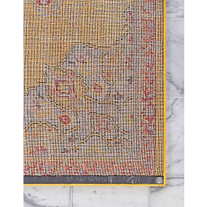 Unique Loom Penrose Collection Area Rug - Alexis (2' 2" x 6' 1" Runner, Gold/ Gray)