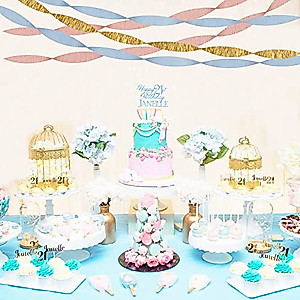 Pink-Blue Gender-Reveal Party-Decorations Streamers - 9 Rolls Wedding Bachelorette Engagement Crepe Tissue Paper Streamer Birthday Baby Bridal Shower Garland Decor Panduola