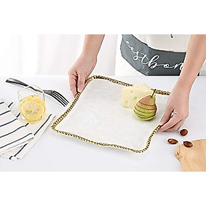 Pampa Bay Golden Salerno Porcelain Square Serving Platter