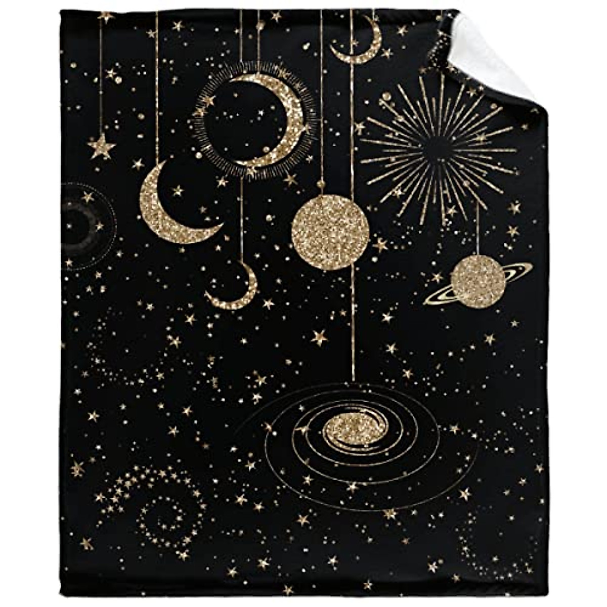 Comforzykets Creativity Art Star Moon Galxy Sun Warm Throw Blankets Super Soft Fluffy Comfortable Flannel Fleece Cozy Plush Blanket for Couch Bed Travel Gifts 40“x30 XSmall for Pets