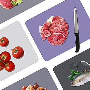 Plastic Cutting Boards for Kitchen, WK Small Flexible Cutting Board Set of 5, Non Slip Cutting Mats for Meat, BPA Free, Dishwasher Safe, Mini Size