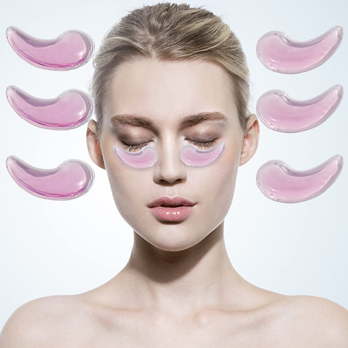 Soulagers Eye Pad, Gel Eye Pad, Cooling Eye Pads, Gel Eye Mask,Gel Ice Pack, Cooling Ice Eye Masks, Hot Cold Eye Mask, Eye Ice Pack, Gel Eye Mask for Puffy Eyes, Migraine, Puffiness(6 pcs)