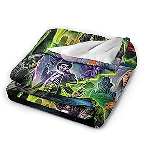 Halloween Throw Blanket Super Soft Flannel Air Conditioning Blanket for Couch Sofa Chair Office Travelling Camping Gift in All Seasons,50×40inch