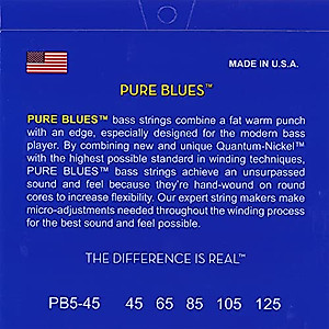 DR Strings PURE BLUES Bass Guitar Strings (PB5-45)
