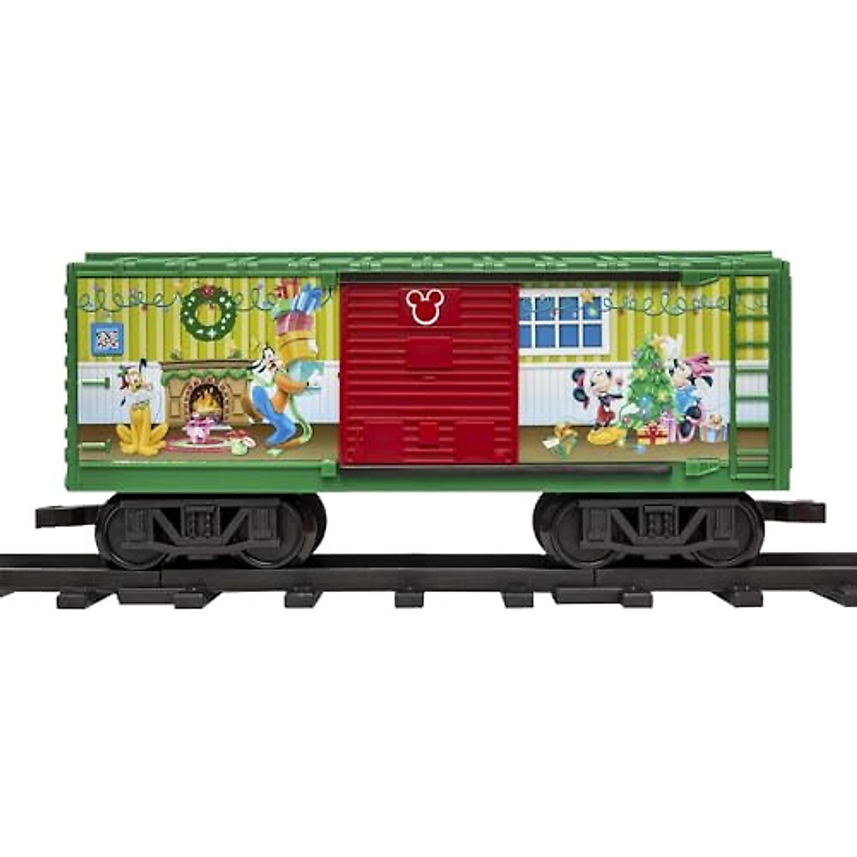 Lionel Battery-Operated Disney Mickey Mouse Express Toy Train Set with Locomotive, Train Cars, Track & Remote with Authentic Train Sounds, & Lights for Kids 4+