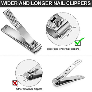 6 Pieces Large Toenails Clippers Straight Edge Toenails Clippers Stainless Steel Nails Cutters for Men Women Thick Nails