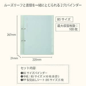 Kokuyo Me 2-Ring Loose Leaf Binder, B5, Up to 100 Sheets, Fragile Mint, Japan Import (KME-TRBPP358LG)