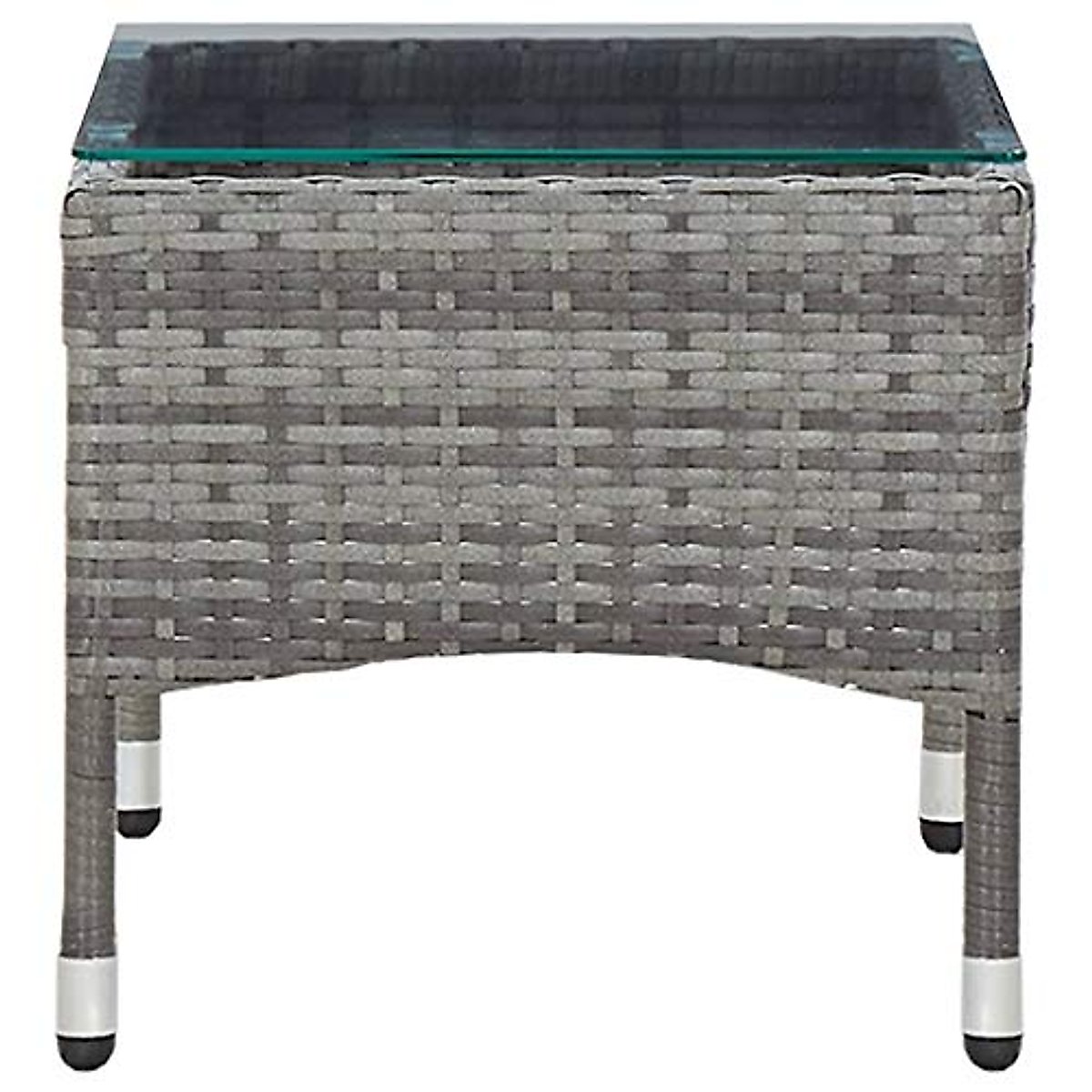 Higsose Coffee Table Gray 23.6"X15.7"X14.2" Poly Rattan，Dining Table，Living Room Tables，Pedestal Coffee Table，Tiny Coffee Table，Bar Table，Coffee Tables for Living Room
