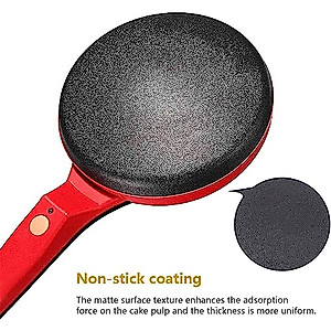 8" Electric Crepe Maker, Portable Crepe Maker Cordless Crepe Pan Maker Griddle Crepe Pan with Non-Stick Coating for Crepes, Blintzes, Pancakes, Bacon, Tortillas