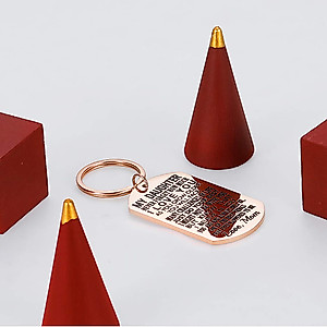 Daughter Gift from Mom Inspirational Keychain Gifts for Adult Teen Girl Women Birthday Valentines Day Mother's Day Graduation Gift to Daughter from mummy Mother in Law Stepmom i Love You (Rose Gold)