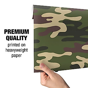 GRAPHICS & MORE Green Camouflage Gift Wrap Wrapping Paper Rolls