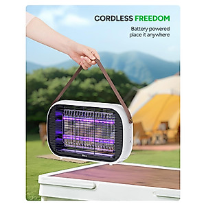 Buzbug LED Bug Zapper Outdoor Indoor, Rechargeable 5200mAh Battery, Durable 10 Years Lifespan Lamp, Portable Camping Mosquito Zapper, Fly Trap Mosquito Trap, Fly Killer Fly Zapper -MA015C