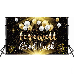 Kimini-Ki Farewell Good Luck Backdrops, Going Away Party Decorations, Goodbye/Farewell/Retirement/Job Change/Relocating/Graduation/Moving Party Decorations Supplies