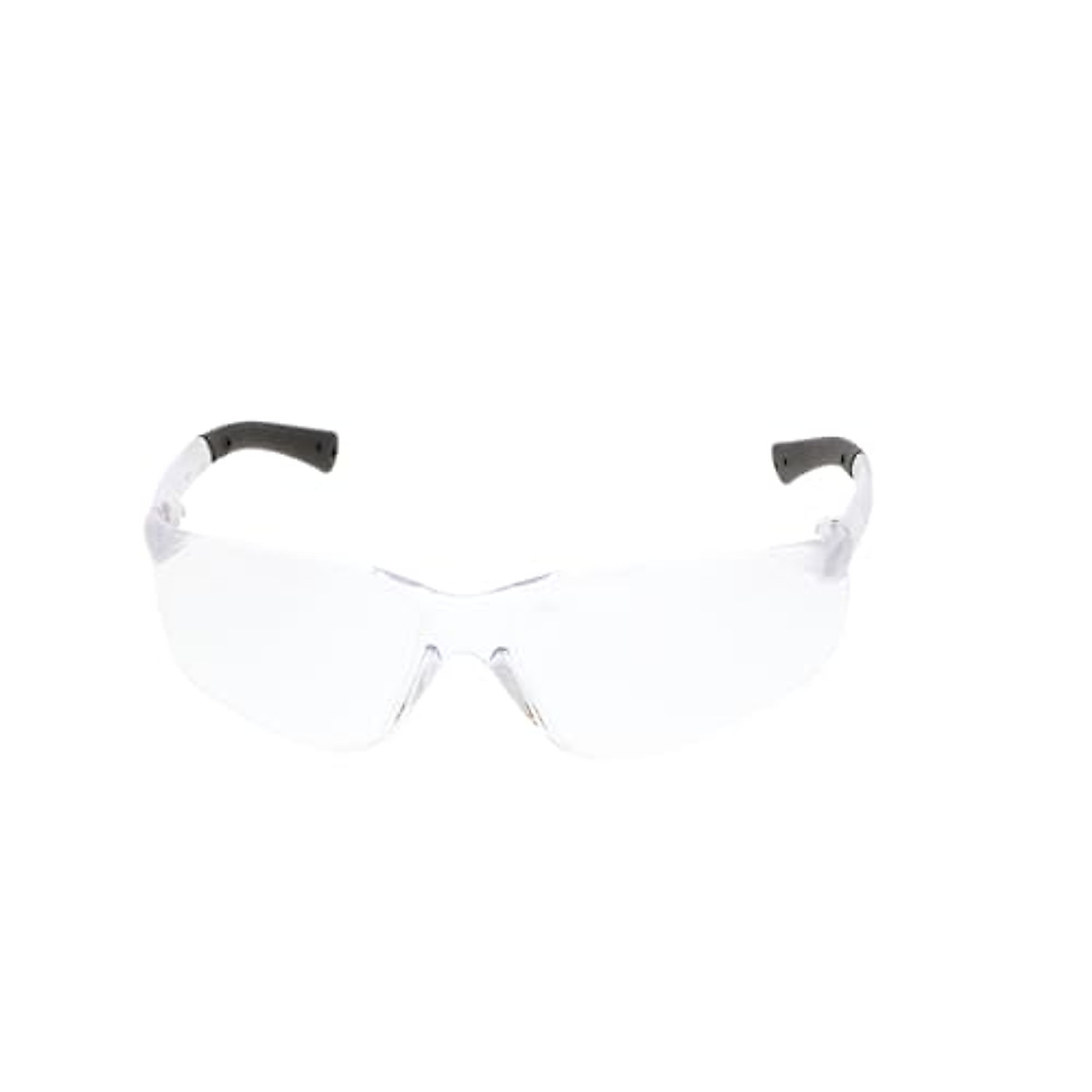 MCR Safety Glasses BK110 Clear Polycarbonate Lens with UV Protection and Scratch Resistant Coating, Soft Non-Slip Temple and Nose Piece, 1 Pair