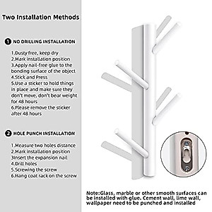 OFOEKV 4 Hooks Hanging Pegs Coat Rack Modern Wall Mounted Coat and Hat Rack | Wood Hook Wall Decor Hanger hat Stand for Bedroom and Bathroom，Heavy Duty Easy Assembly (3 Pack White)