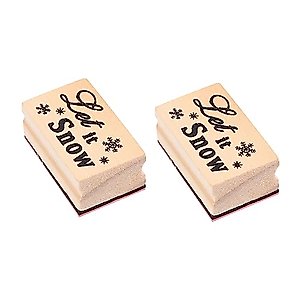 TEHAUX Kids Toys 2pcs Christmas Playset Scrapbook Stampers Greeting Card Stamps Diary Stamp Kit DIY Wooden Stamps Planner Stamper Stamper Seal Seal Kid Toys
