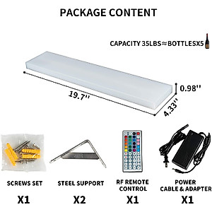 Nurxiovo LED Lighted Liquor Shelf 20/24/32/36 Inch Bottle Display Stand Illuminated Home and Commercial Bar Shelves Rack with RF Remote Control