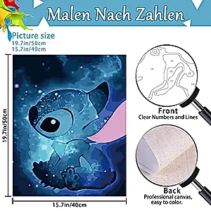 eimivrc Paint by Number for Adults Beginner, Stitch Paint by Numbers,Paint by Number Stitch for Gift Home Decor(16x20 Inch)