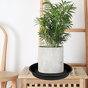 Angde 2 Pack of Plant Saucer 14 inch, Plastic Plant Saucers 14" Round, Flower Trays for Indoors Outdoor, Plant Drip Trays for Pots, Plant Water Tray for Planter 13-15" (14", Black)