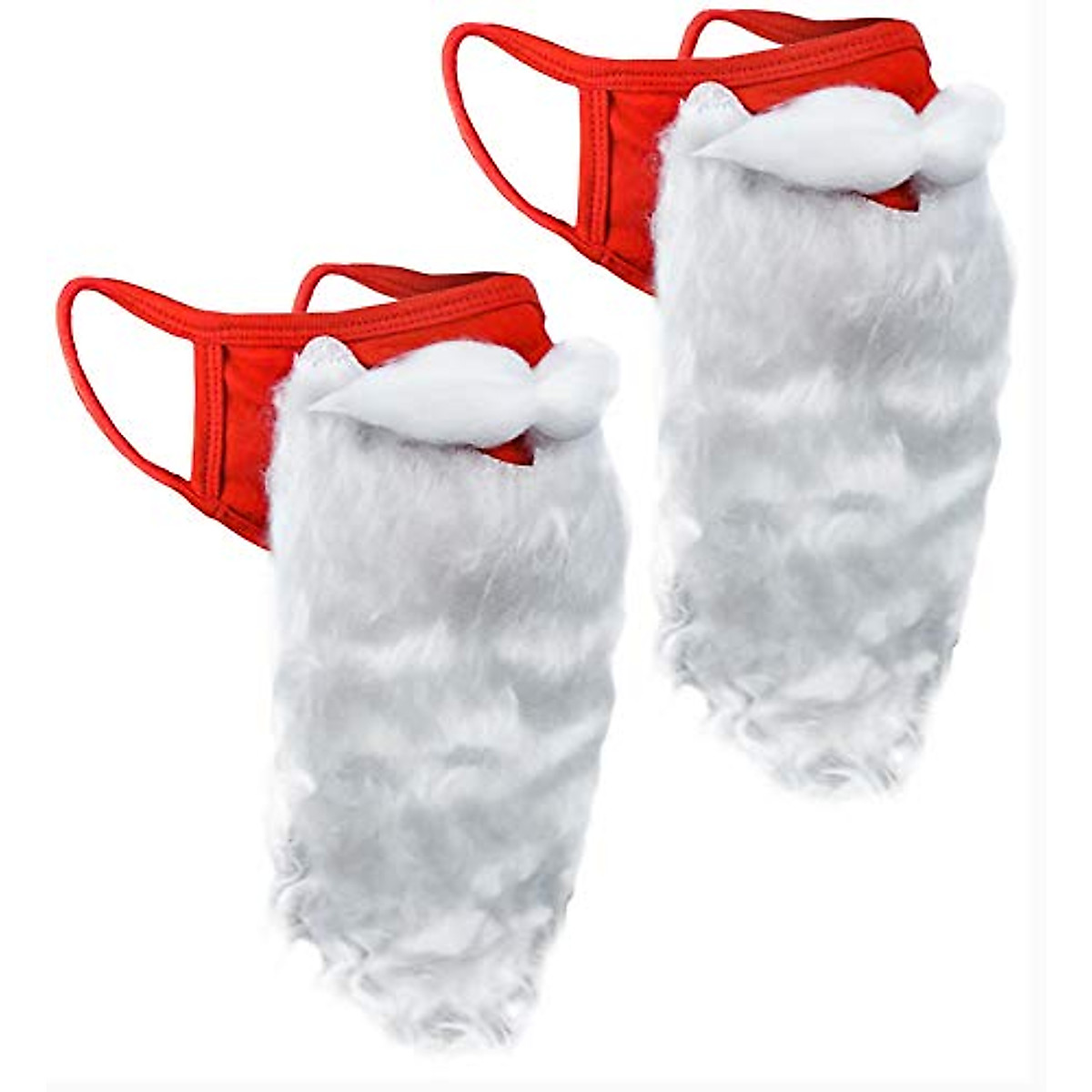 Encased (2 Pack) Face Mask Funny Bearded Holiday Santa Costume for Adults for Christmas 2021 (One size fits all)