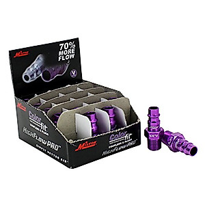 Milton 760VC-20 ColorFit HighFlowPRO Plugs, V-style Purple, 1/4" NPT Male, Box of 20